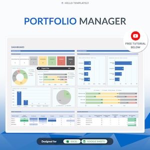 Portfolio Manager, Excel & Google Sheets | Project Management, Task ...