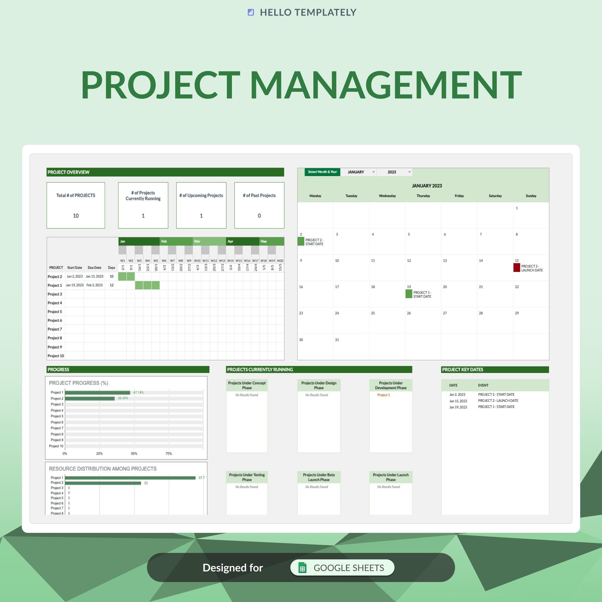 Project Management Template, Google Sheets | Task Manager, to Do List, Team Workload, Project ...