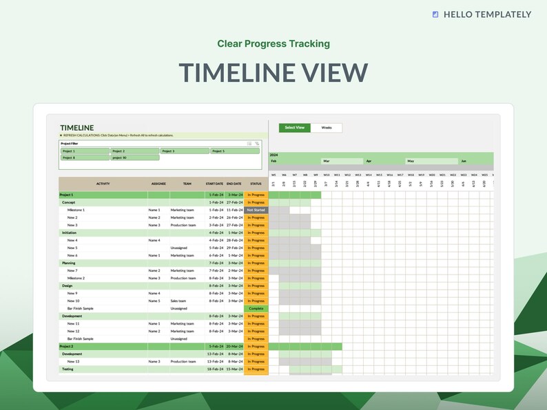Excel Project Tracker: Multi-project Management Dashboard (digital ...