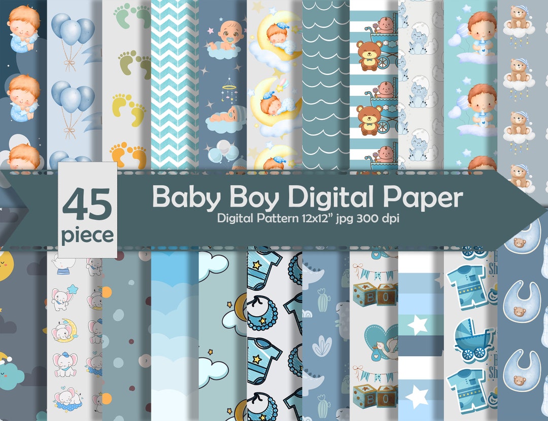 Boho Baby Bear Digital Paper Pack,baby Shower Boy,gendre Neutral ...