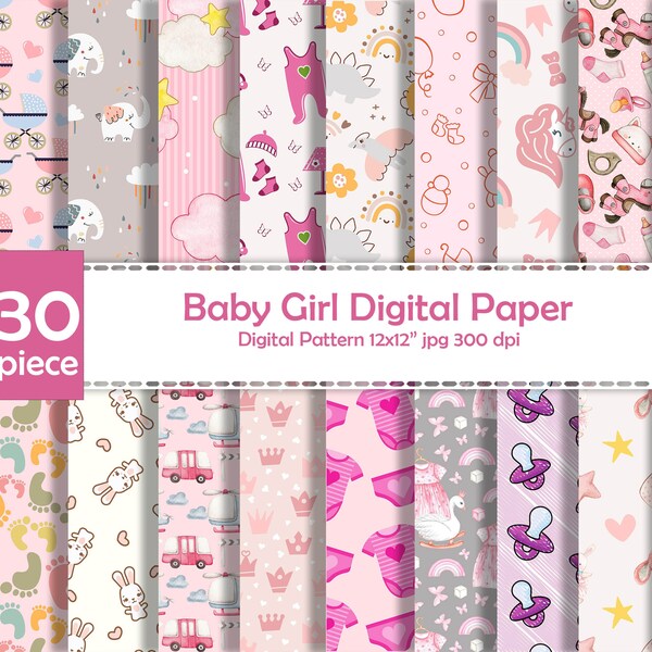 Girl Digital Paper - Etsy