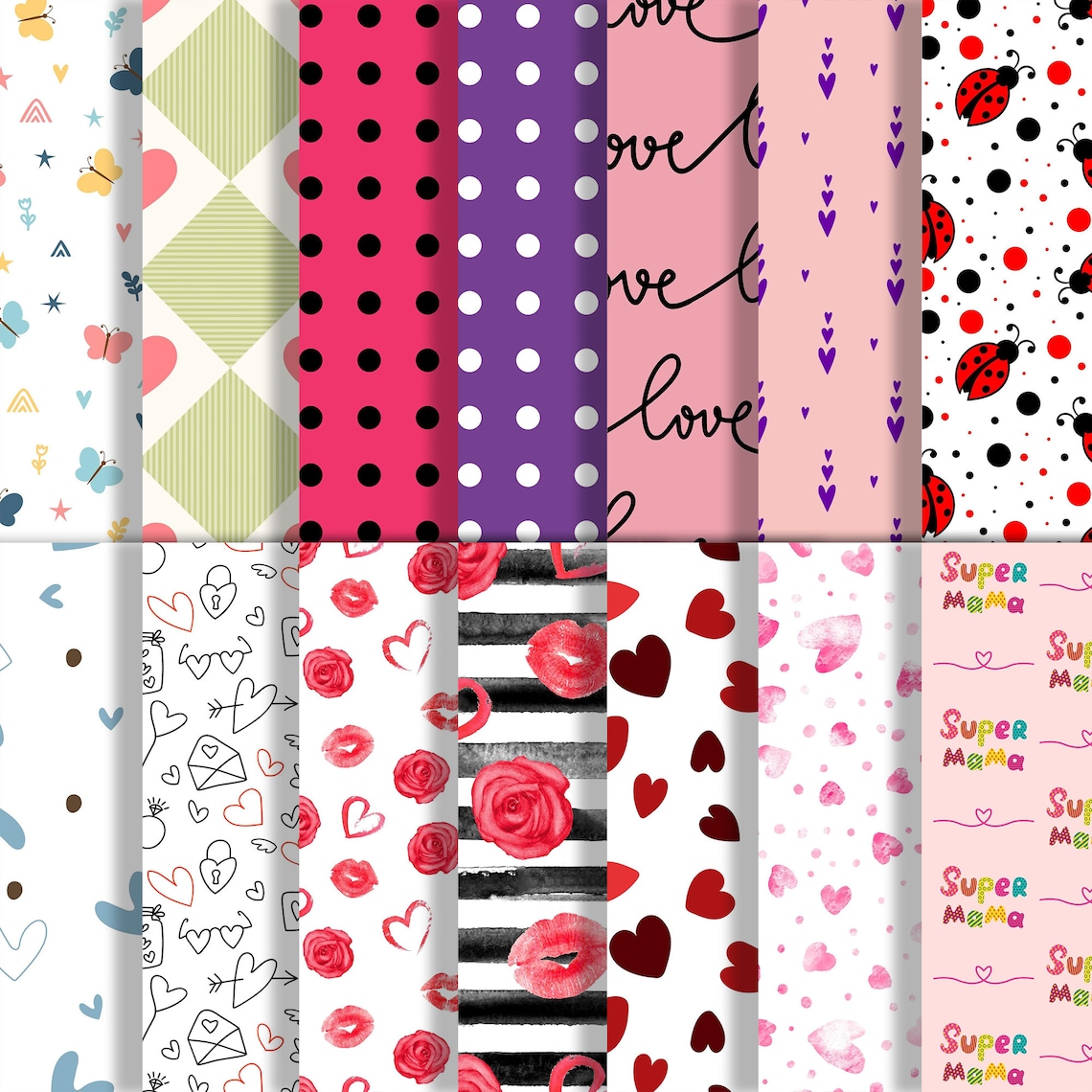 Mother's Day Digital Paper, Mom Digital Seamless Background, Printable ...