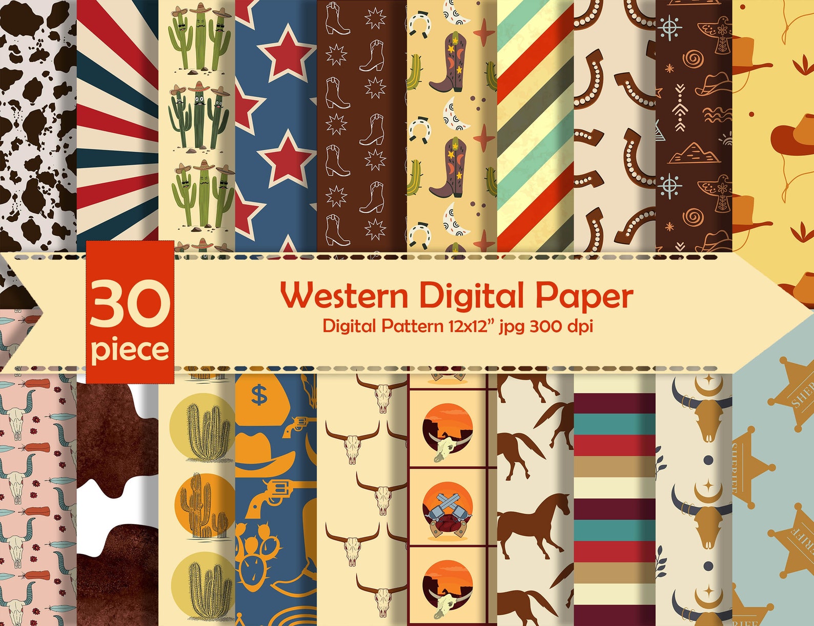 Western Cowboy Digital Paper, Cowboy Party Papers,western Background ...
