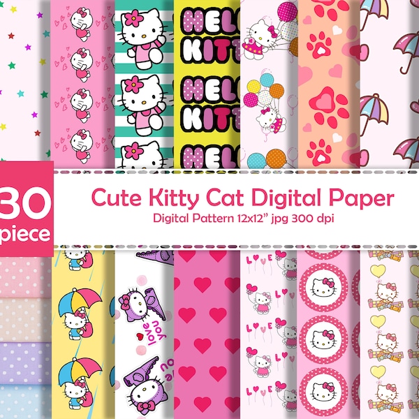 Scrapbook Paper Cat - Etsy