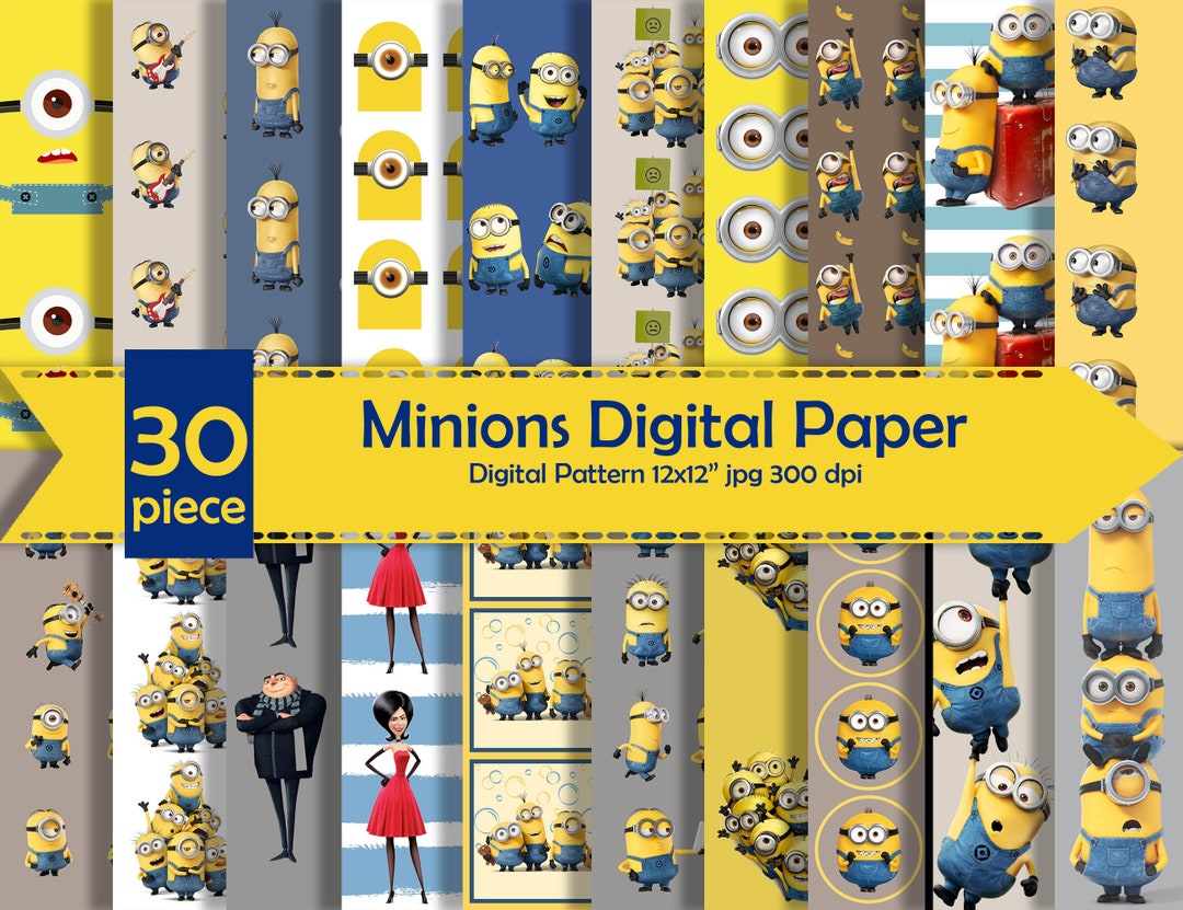 Minions Digital Paper,minions Packing Paper,minions Birthday Digital ...