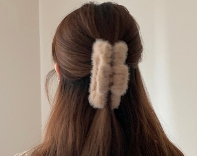 Faux Fur Hair Clip - 6 Colors - Etsy