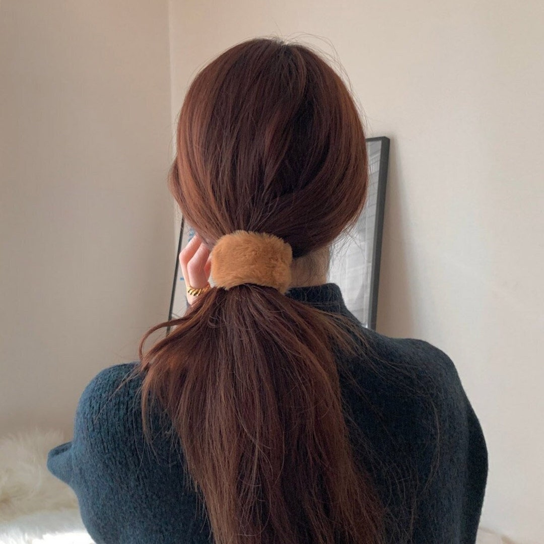 Fluffy Cuff Hair Ties, Faux Far Hair Ties, Ponytail Cuff, Elastic Cuff ...