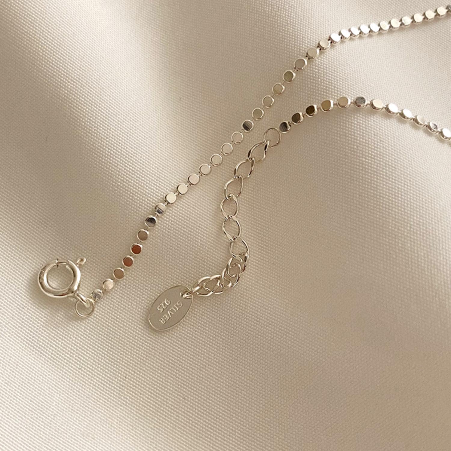 Flat Dot Chain Bracelet – Sterling Silver Dainty Bracelet, Thin ...