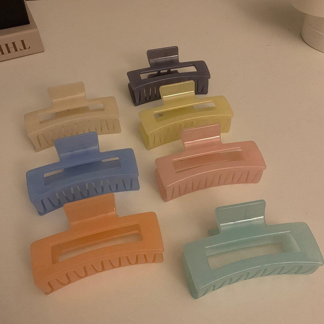Large Square Jelly Hair Claw, Hair Barrettes, Hair Slides, Giant Hair ...