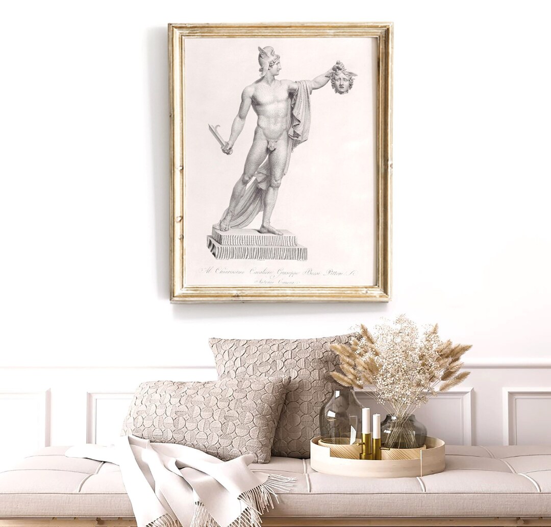 Perseus and Medusa Print, Mythology Prints, Roman Statue Print, Greek ...