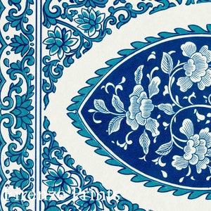 Chinoiserie Ornamental Prints, Set of 3 Prints, Blue and White ...