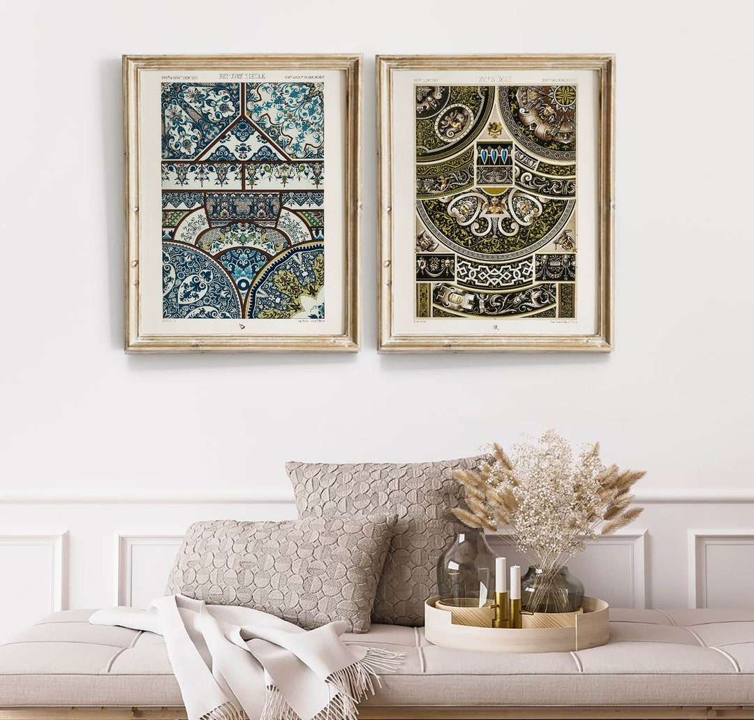 16th Century Pattern Print, Wall Art Set of 2 Prints, 16th Century Art ...
