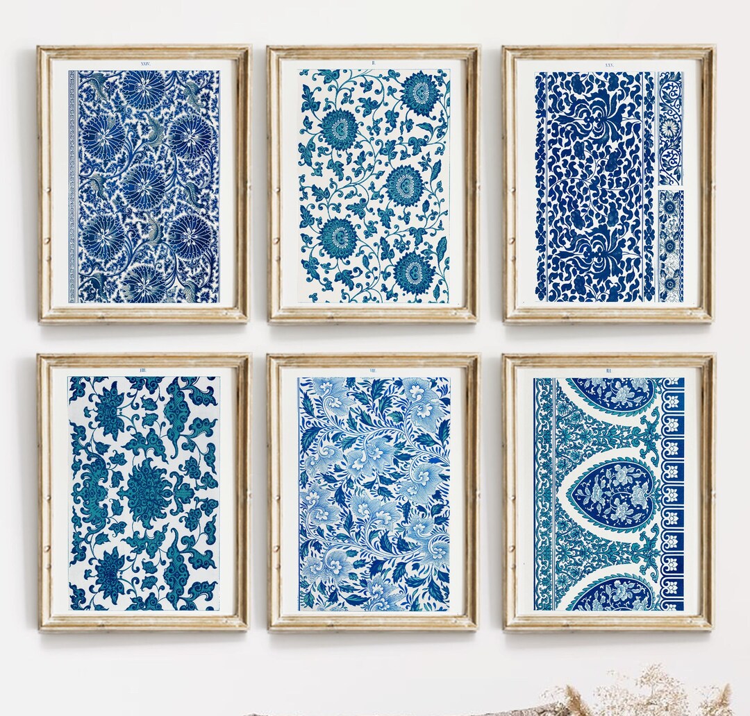Chinoiserie Ornament Prints, Set of 6 Prints, Chinese Pattern Print ...