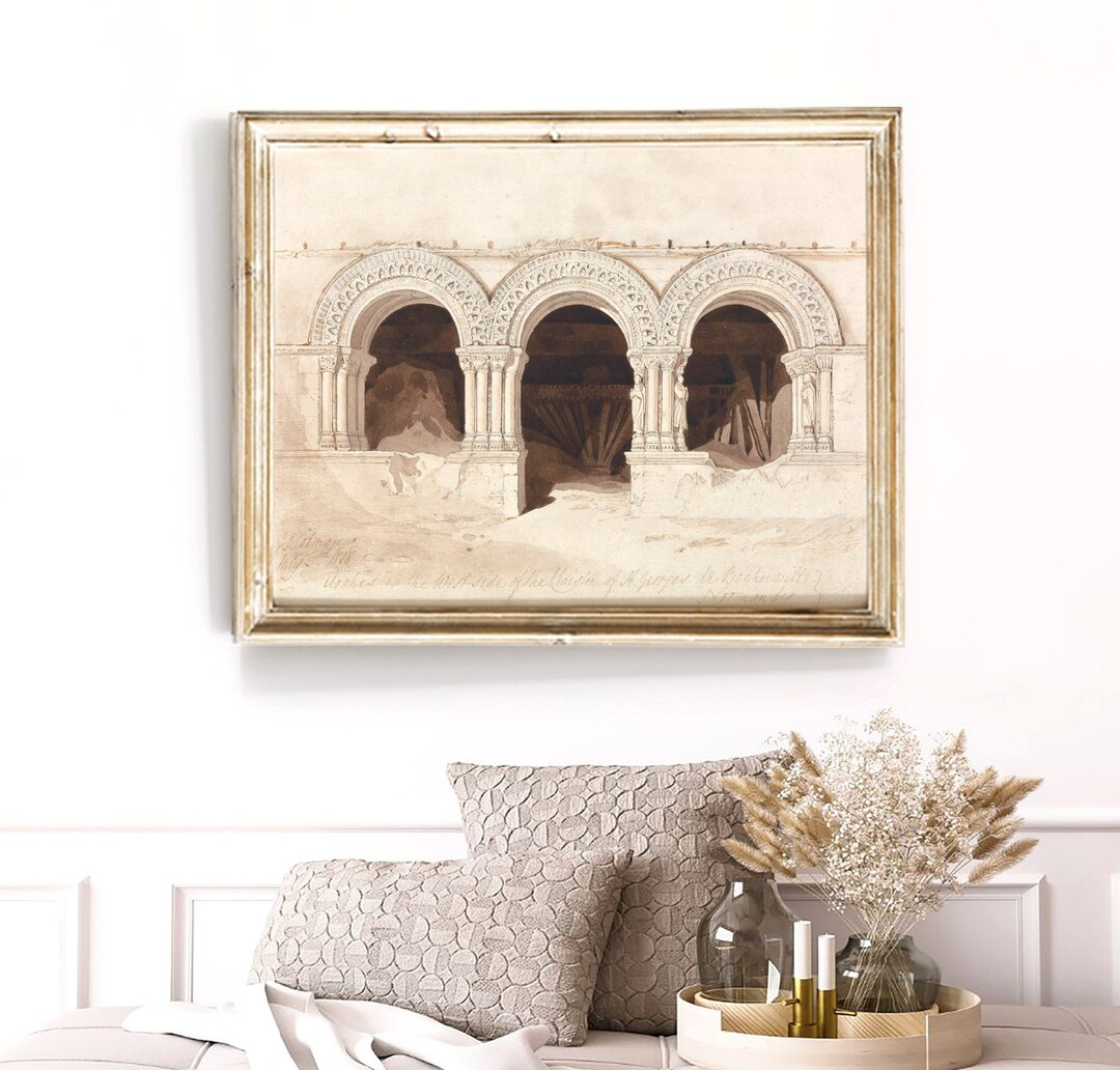 Antique Arches Watercolor Print: Light Academia Decor (digital Download ...