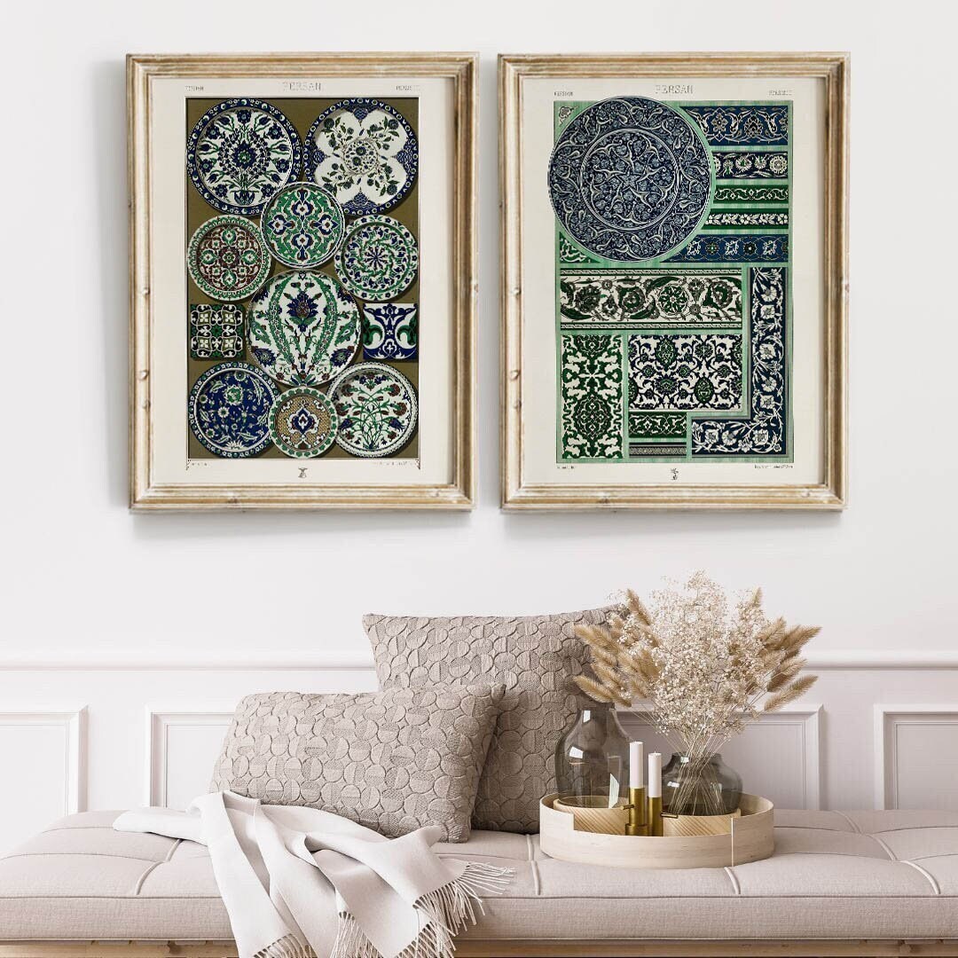 Persian Pattern Print, Wall Art Set of 2 Prints, Persian Pattern Print ...