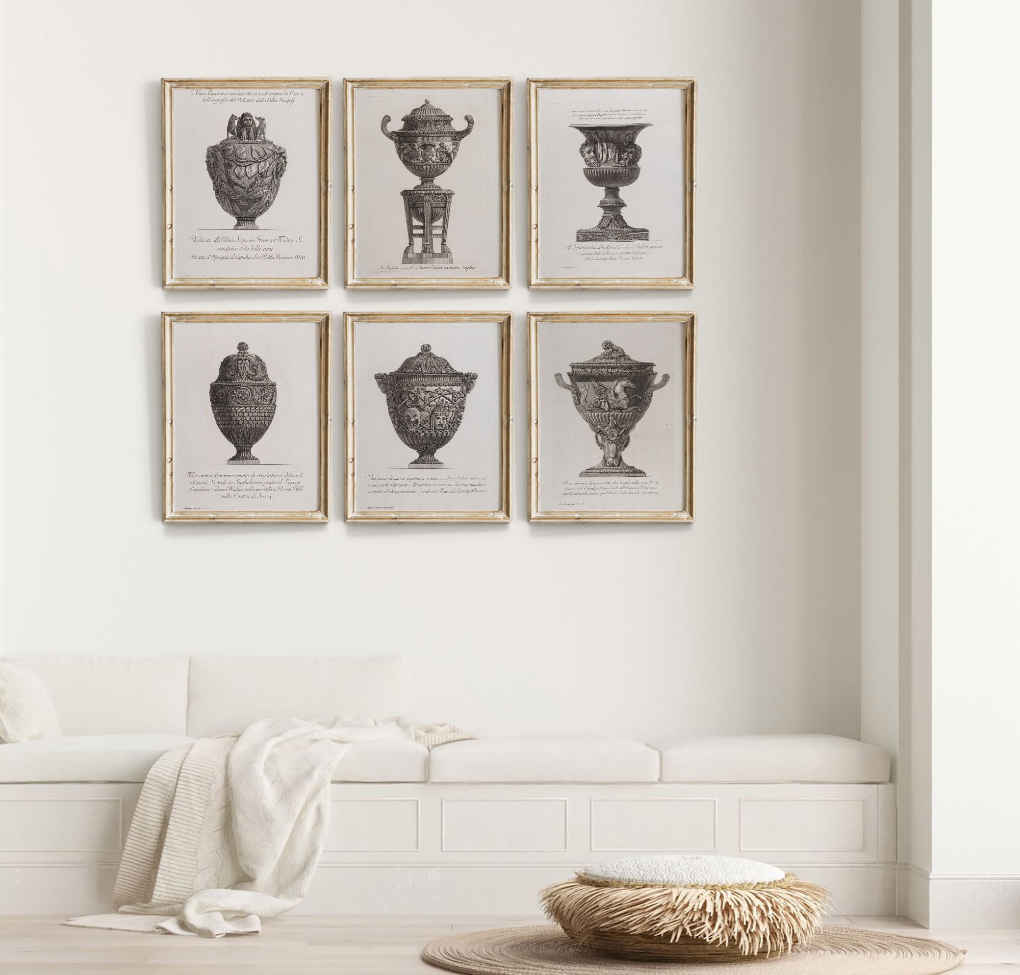 Stampa acquaforte Piranesi, Set Di 6 Stampe, stampa acquaforte vaso ...