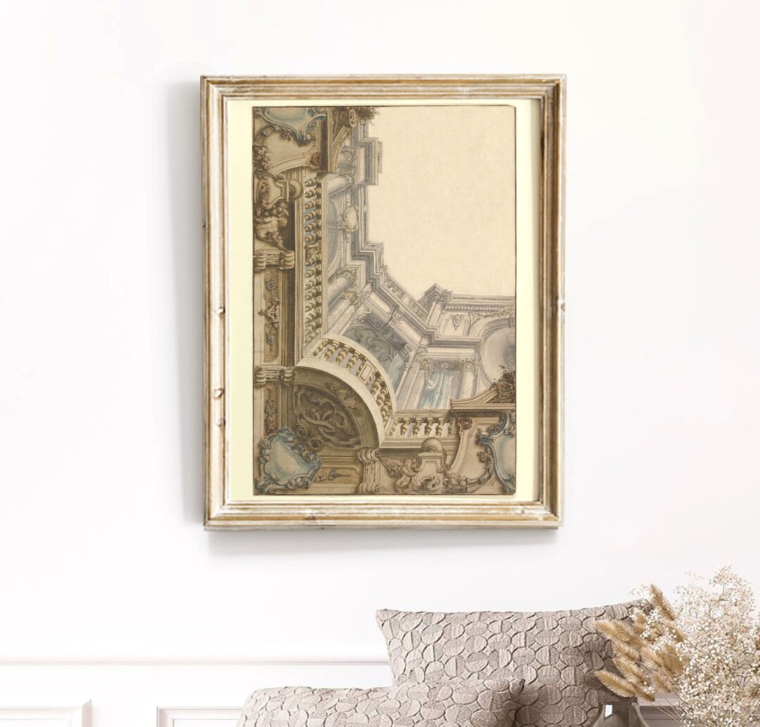 Italian Architecture Etching: Antique Building Print (digital Download ...