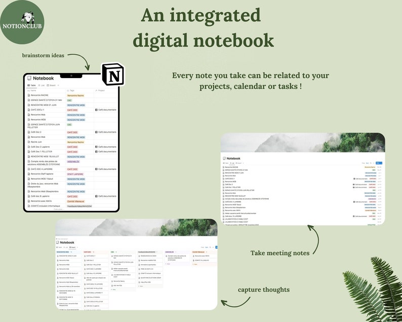 Notion Template Work, Notion Template, Notion Dashboard, Notion Planner ...