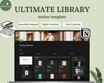 Notion Reading Journal Notion Library, Notion Template, Notion Reading Tracker, Notion Template ...