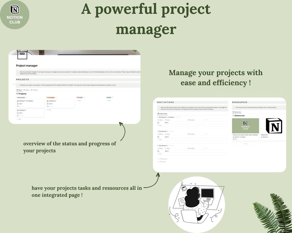Notion Template Work Dashboard Notion Templates Notion - Etsy Canada