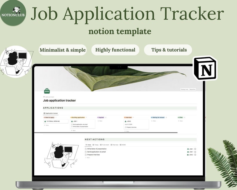 Notion Template Job Tracker, Notion Template 2023, Notion Template Work ...