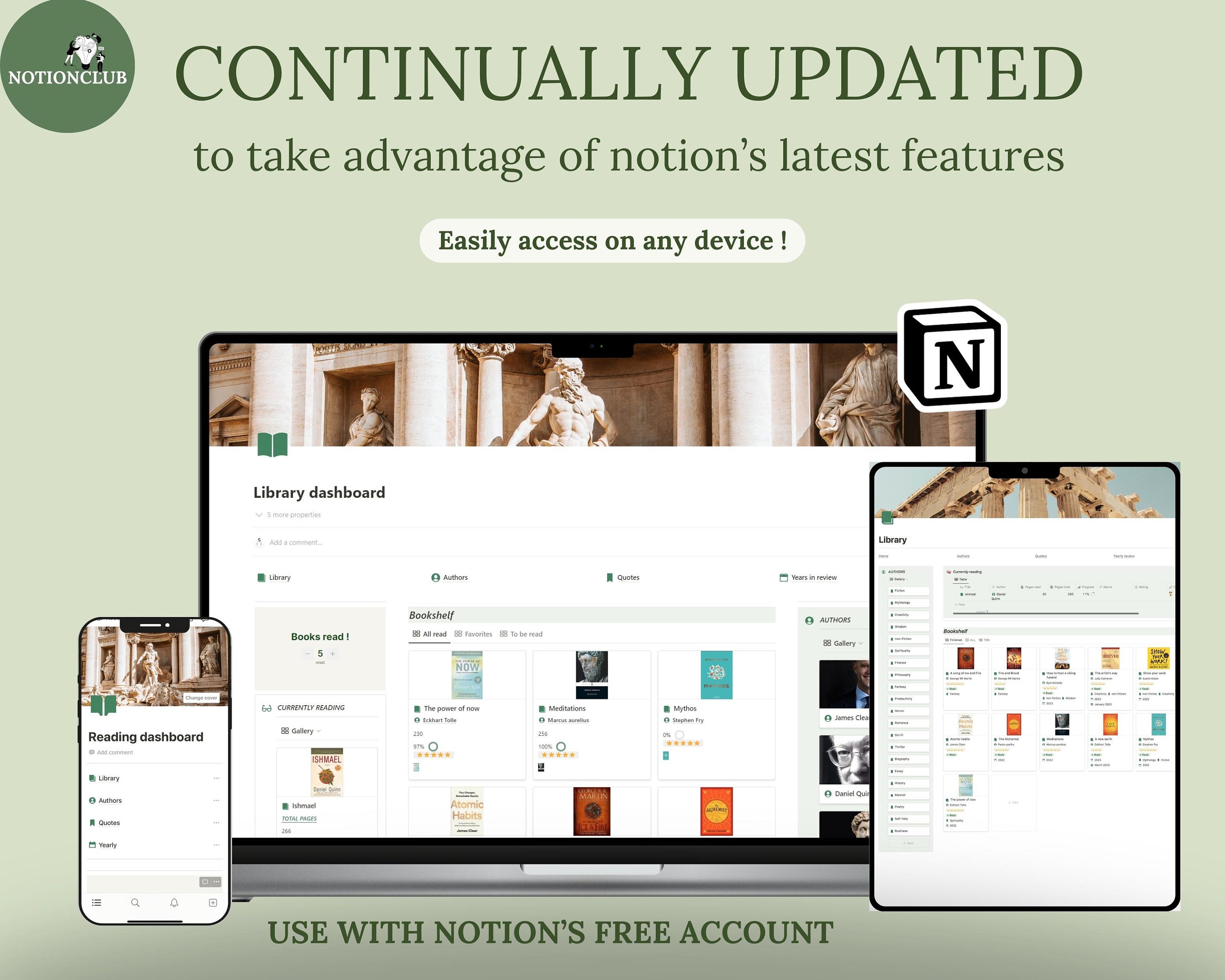 Notion Reading Journal Notion Library Notion Template Notion Reading