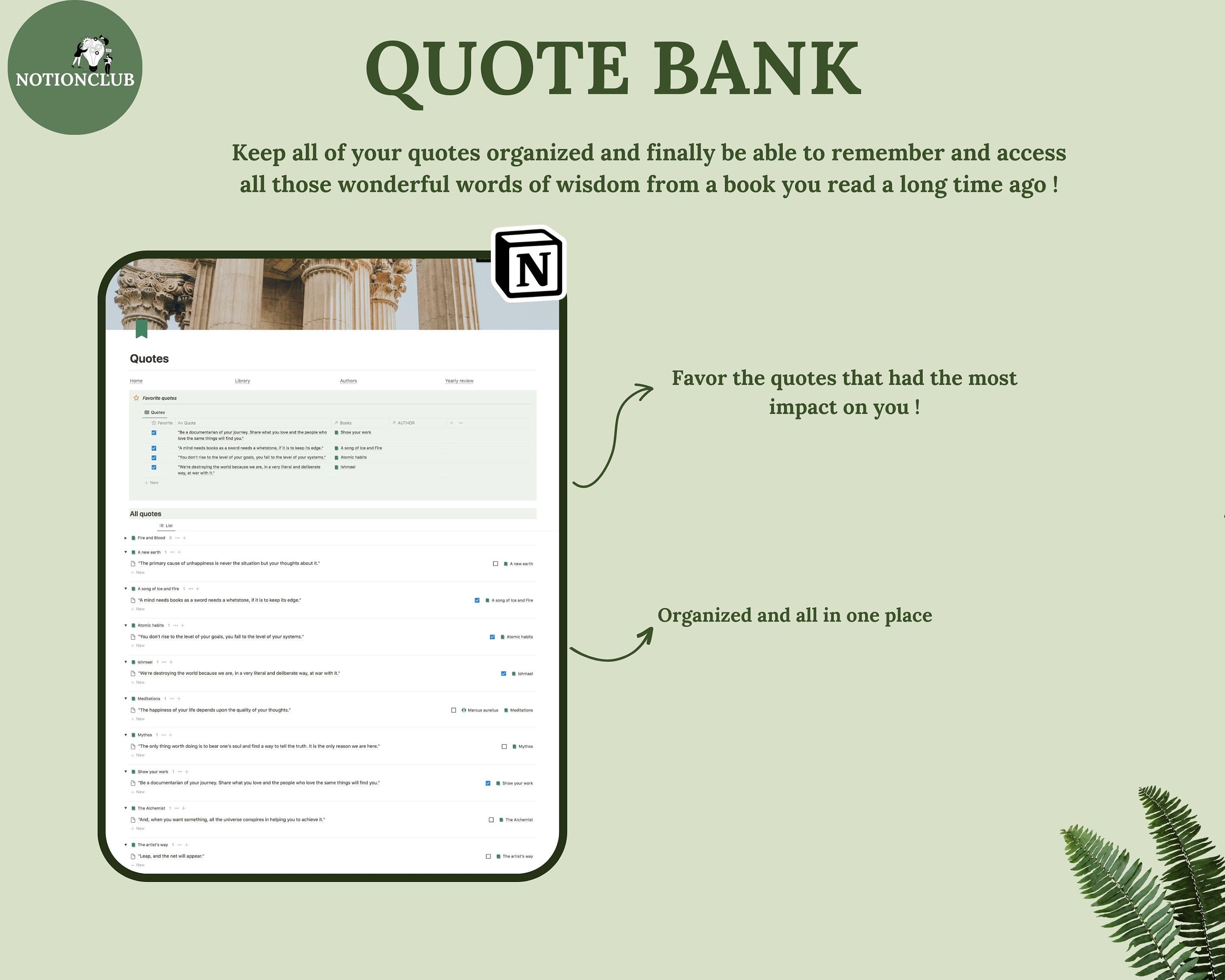 Notion Reading Journal | Notion Library, Notion Template, Notion ...