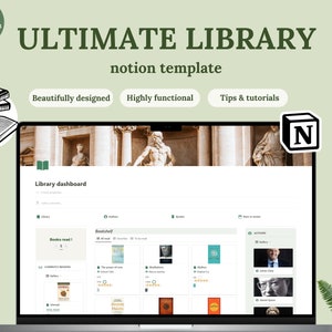 Notion Reading Journal | Notion Library, Notion Template, Notion Reading Tracker, Notion ...