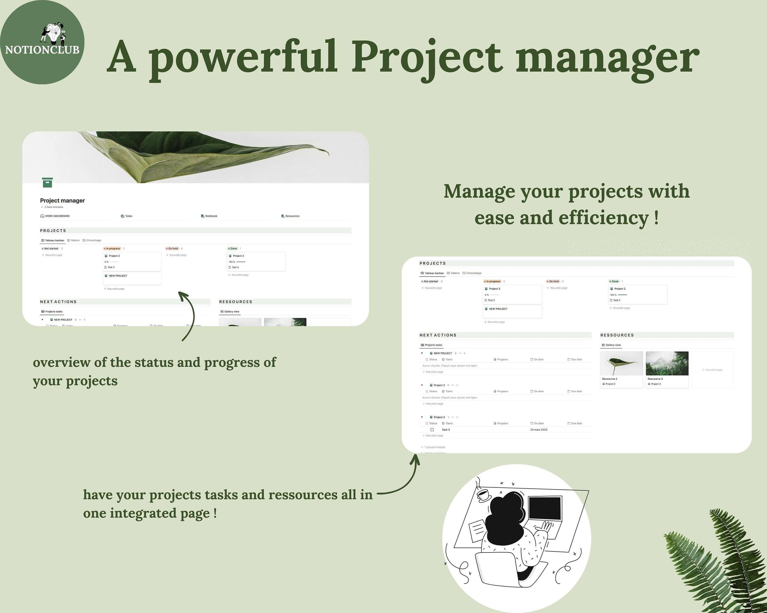 Notion Template Work, Notion Template, Notion Dashboard, Notion Planner ...