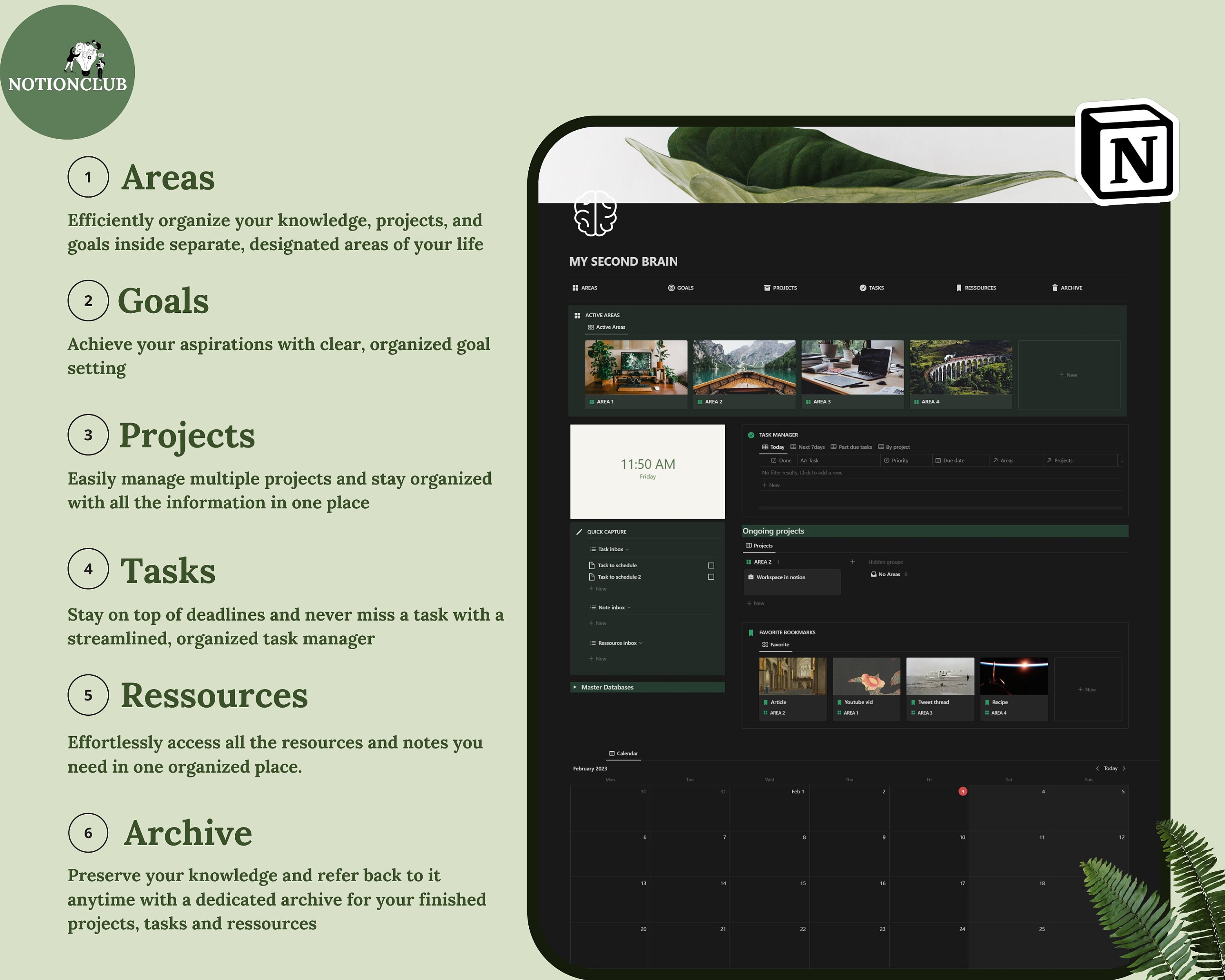 Notion Second Brain Template Notion Dashboard Notion - Etsy Australia