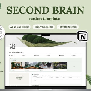 Notion Second Brain Template, Notion Dashboard, Notion Template 2023, Notion Planner, Notion All ...
