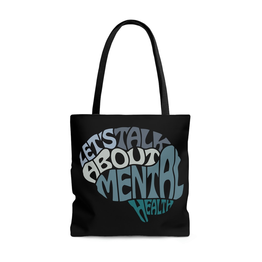 Mental Health Tote Bag, Health Awareness Bag, Book Bag, Canvas Tote Bag ...
