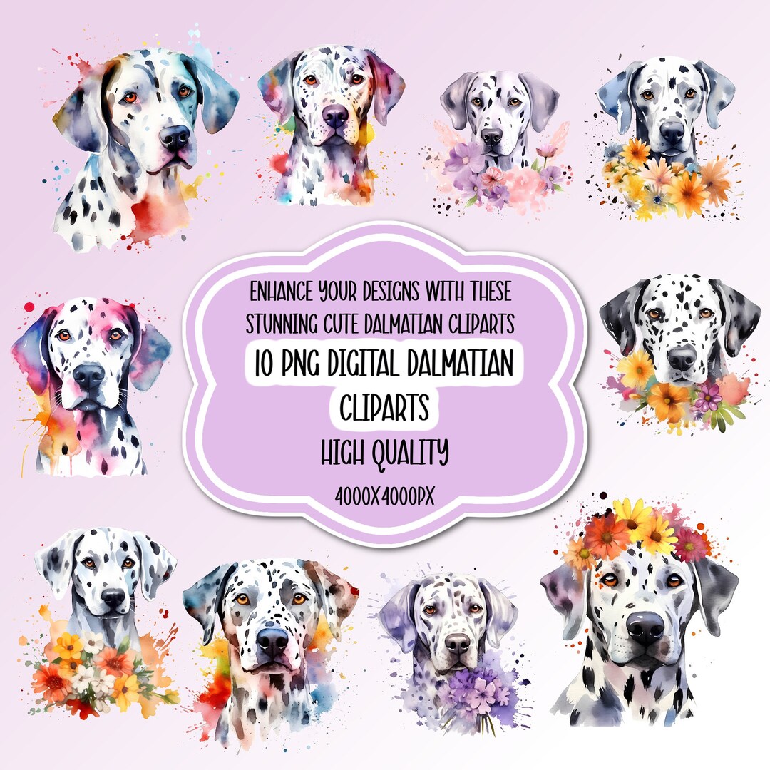 Dalmatian Clipart Cute Puppy Dog Clipart Bundle Pet Clipart - Etsy