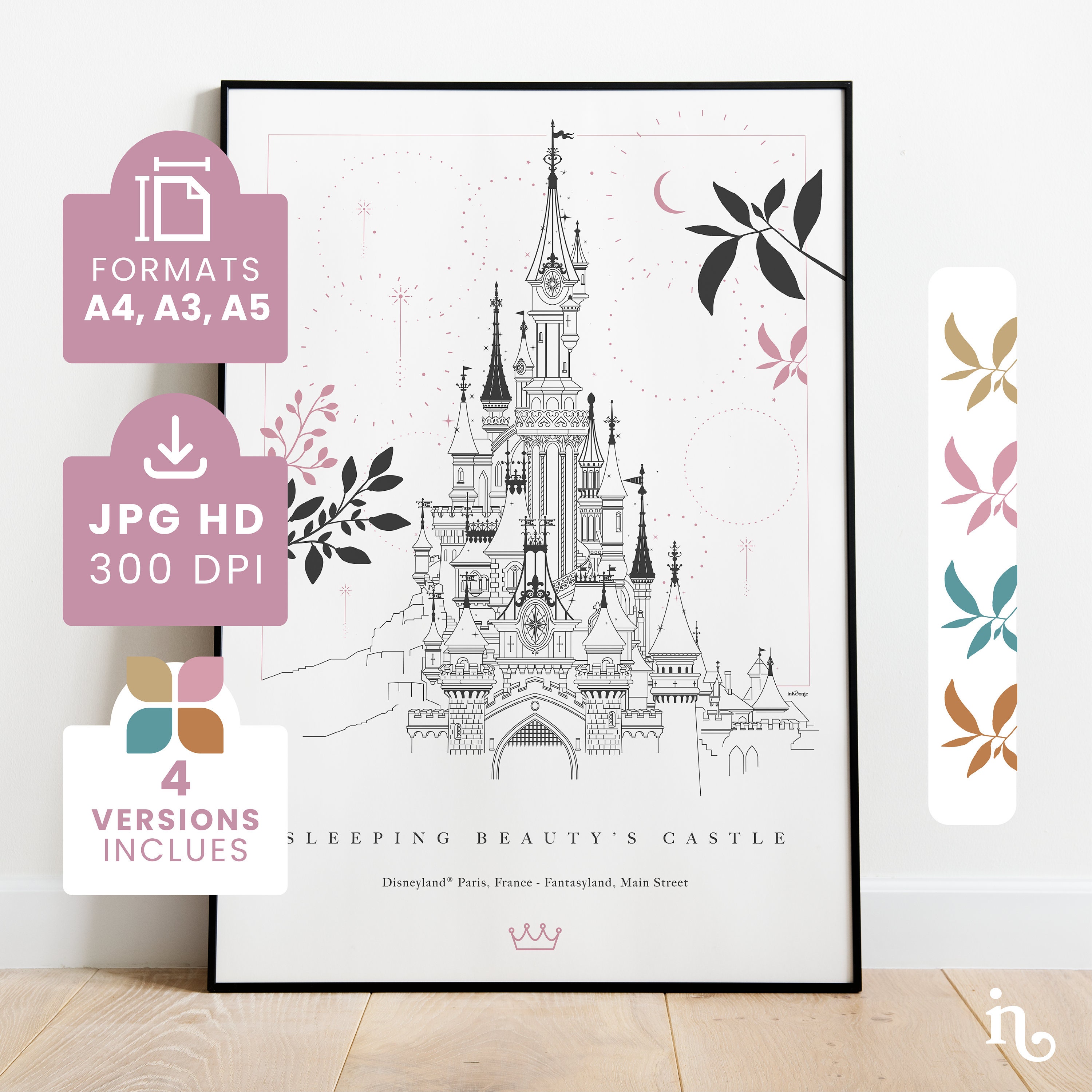 Poster Disneyland Paris Castle - Etsy