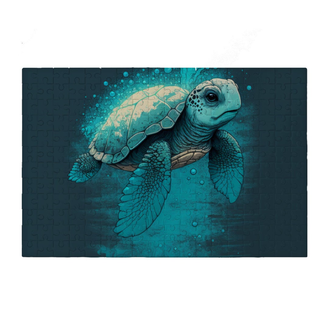 Cute Cartoon Turtle Puzzles - Beautiful Jigsaw Puzzle - Art Puzzles - Etsy