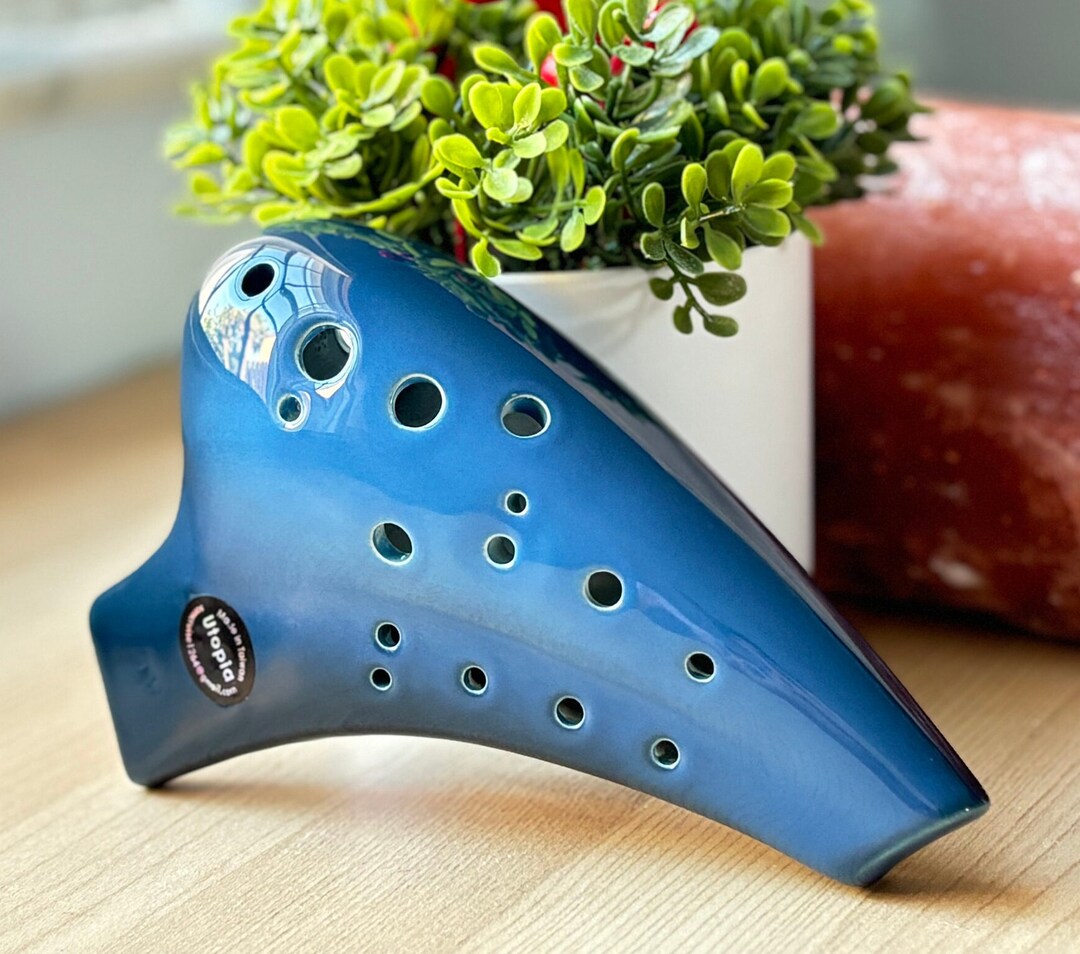 Professional Double Chamber Alto C Blue Glaze Ceramic Ocarina. - Etsy