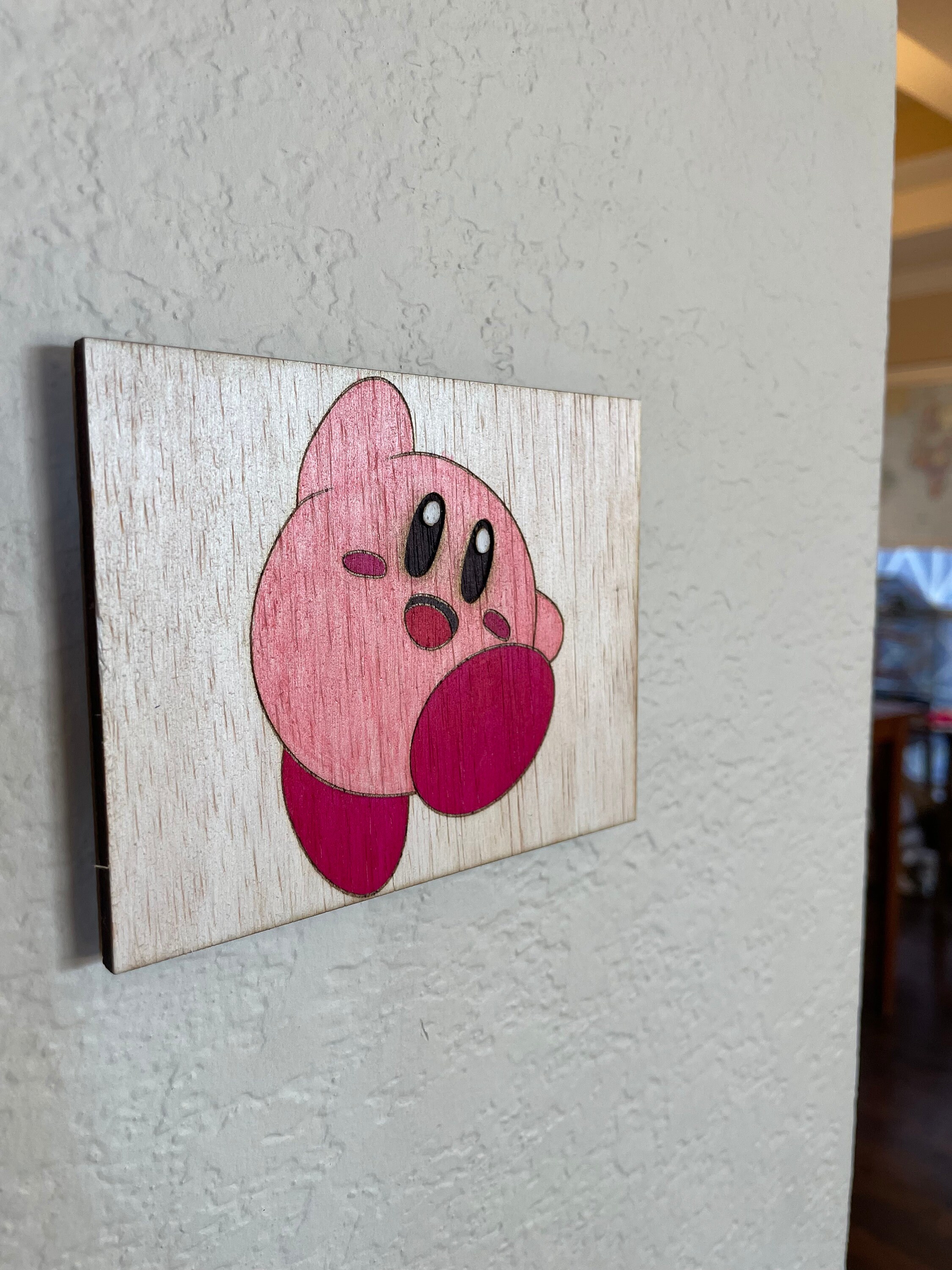 Kirby Laser Engraved and Hand Colored - Etsy