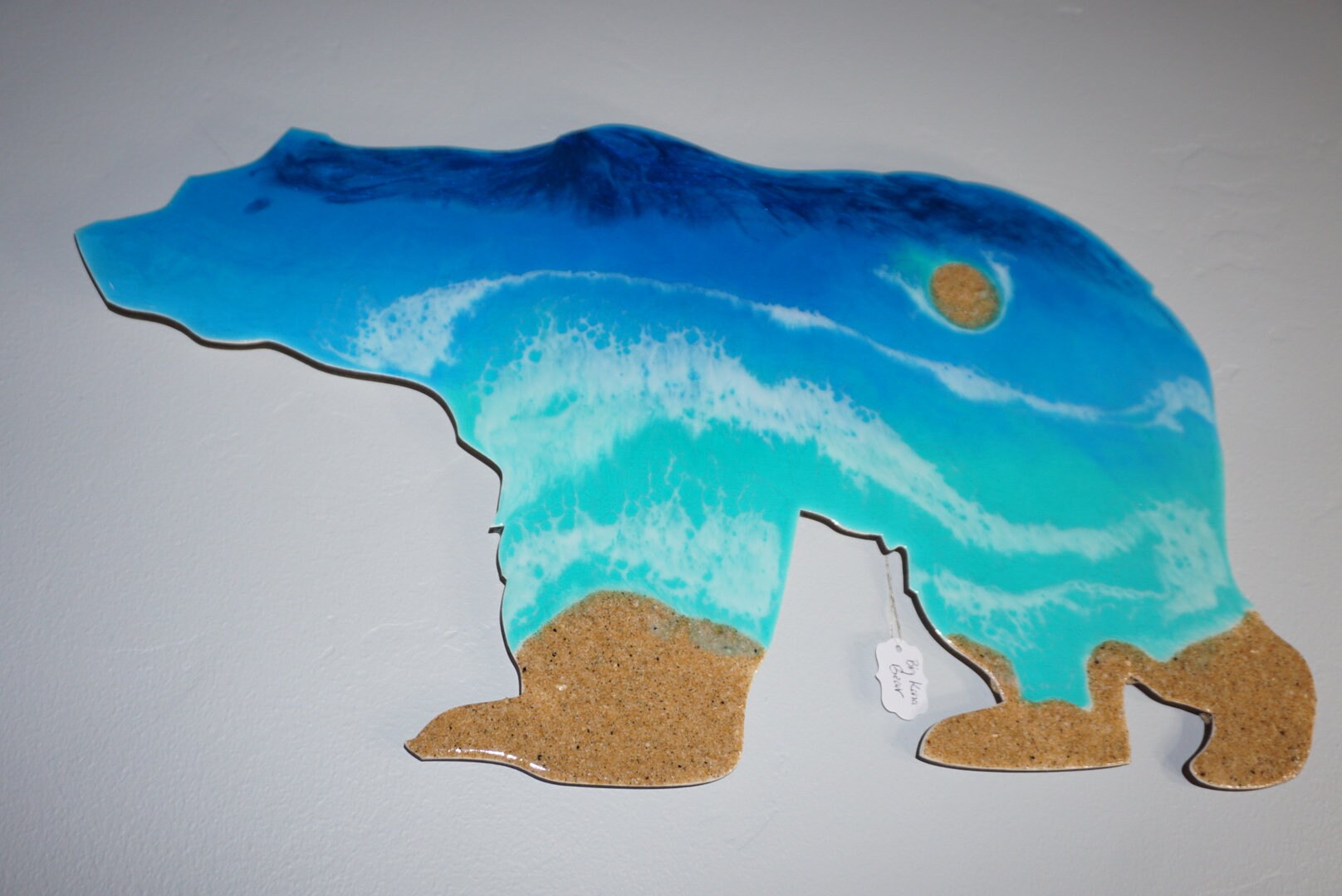 Tropical Ocean Bear in Blue/ Teal Resin With Hawaii Sand - Etsy