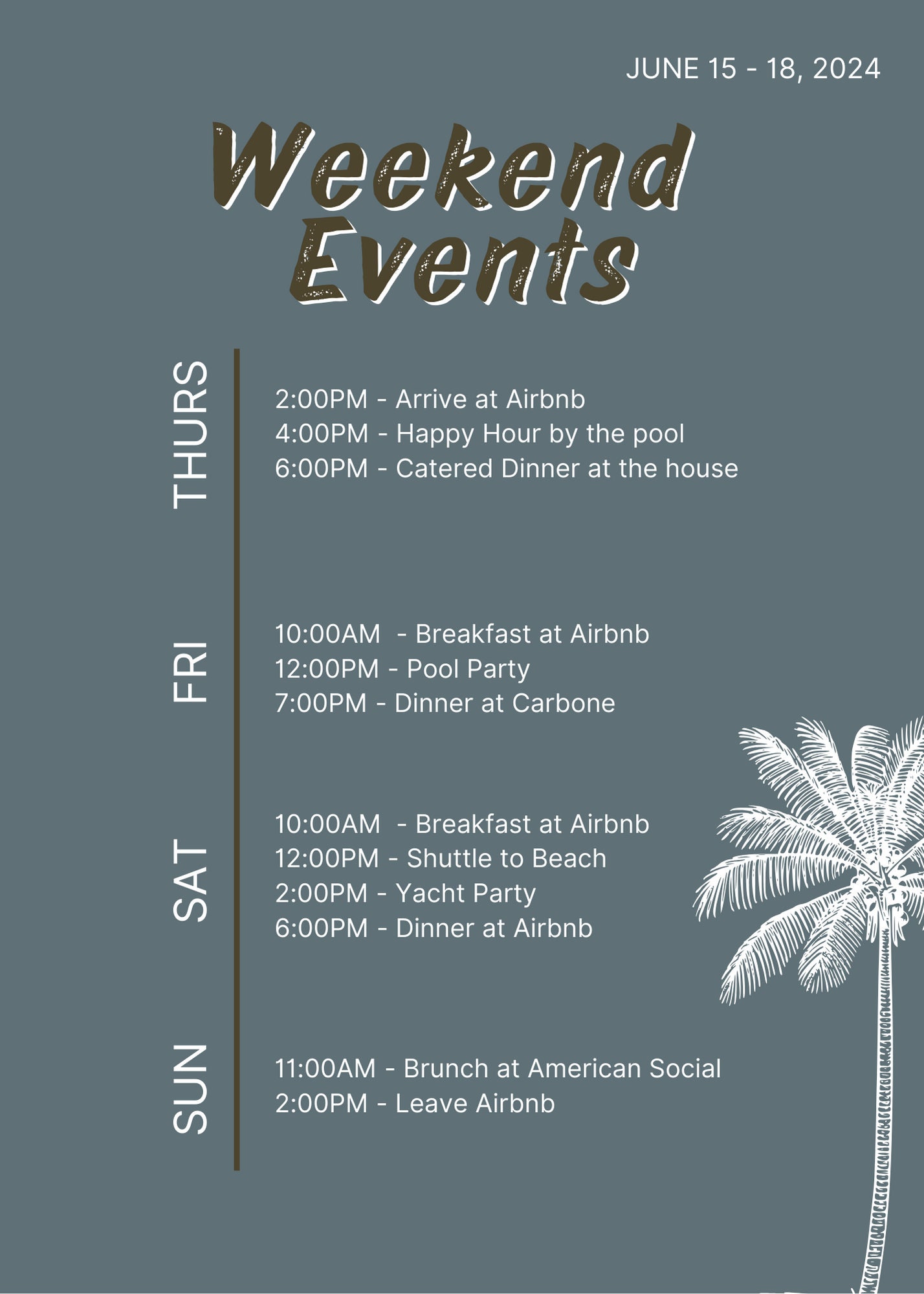 Miami Birthday Invitation & Itinerary Template - Etsy