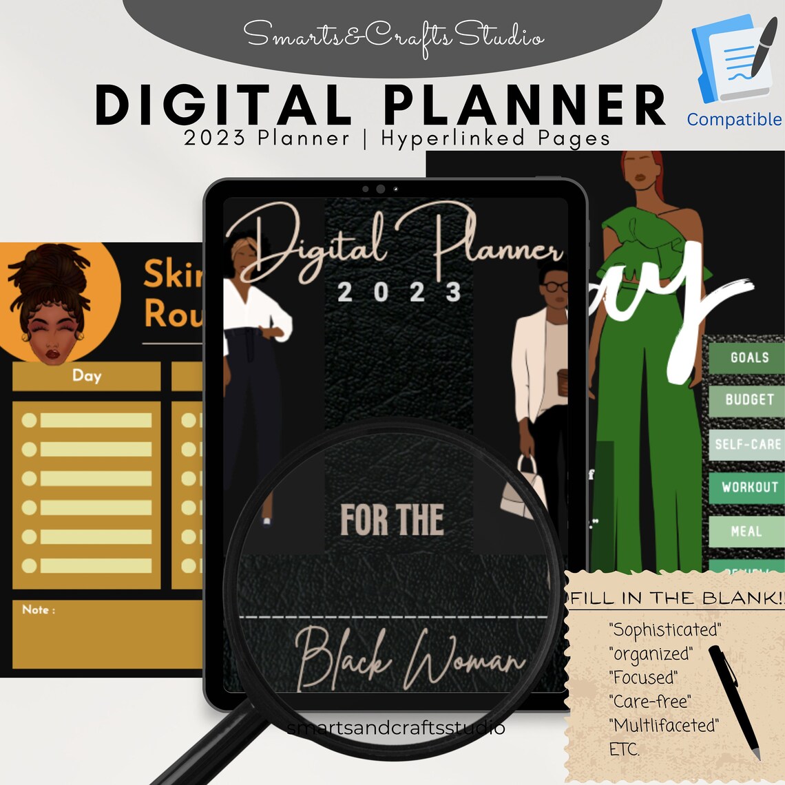 Black Woman Digital Planner black Girl Magic Digital Planner Girl Boss ...