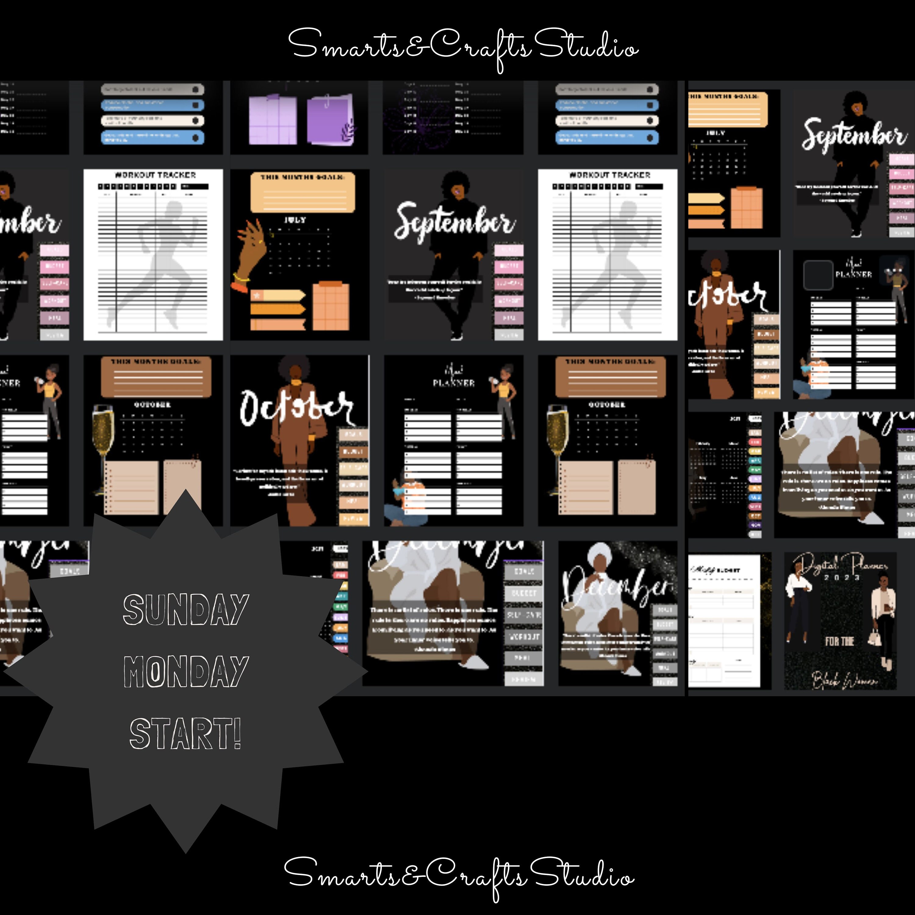 Black Woman Digital Planner black Girl Magic Digital Planner Girl Boss ...