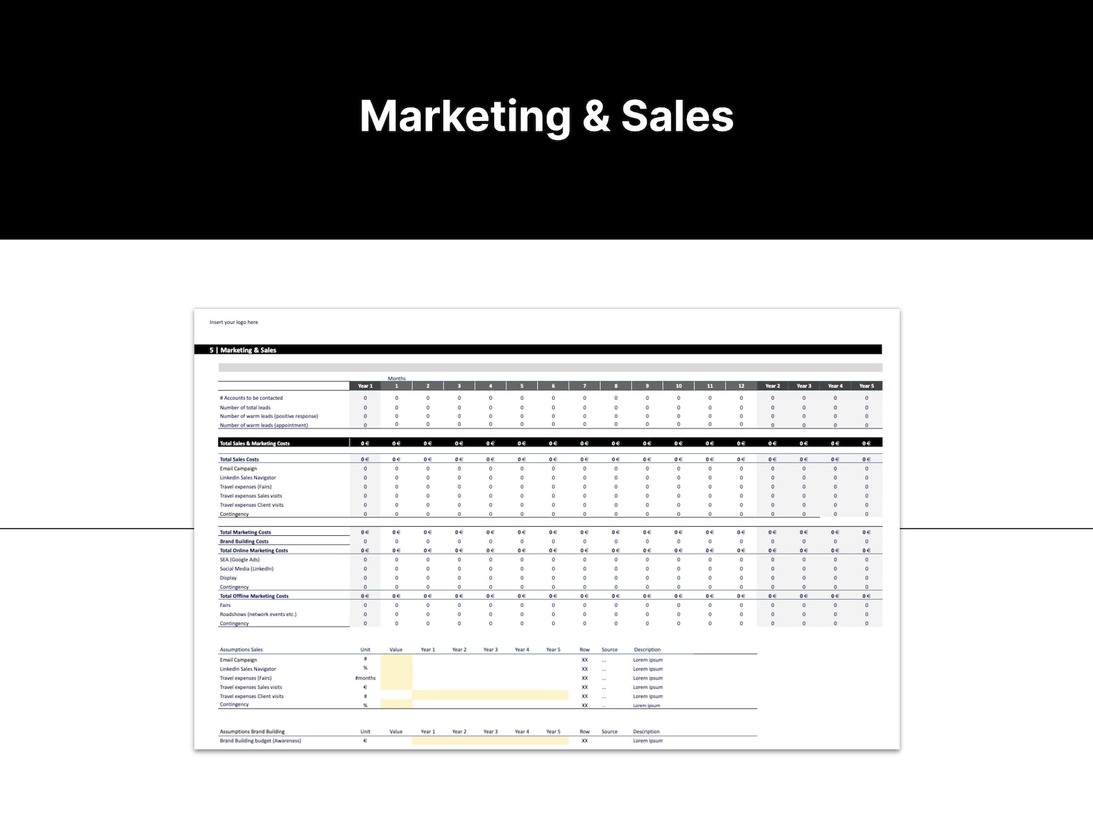 Editable Business Case Template: Excel Business Plan and Financial ...