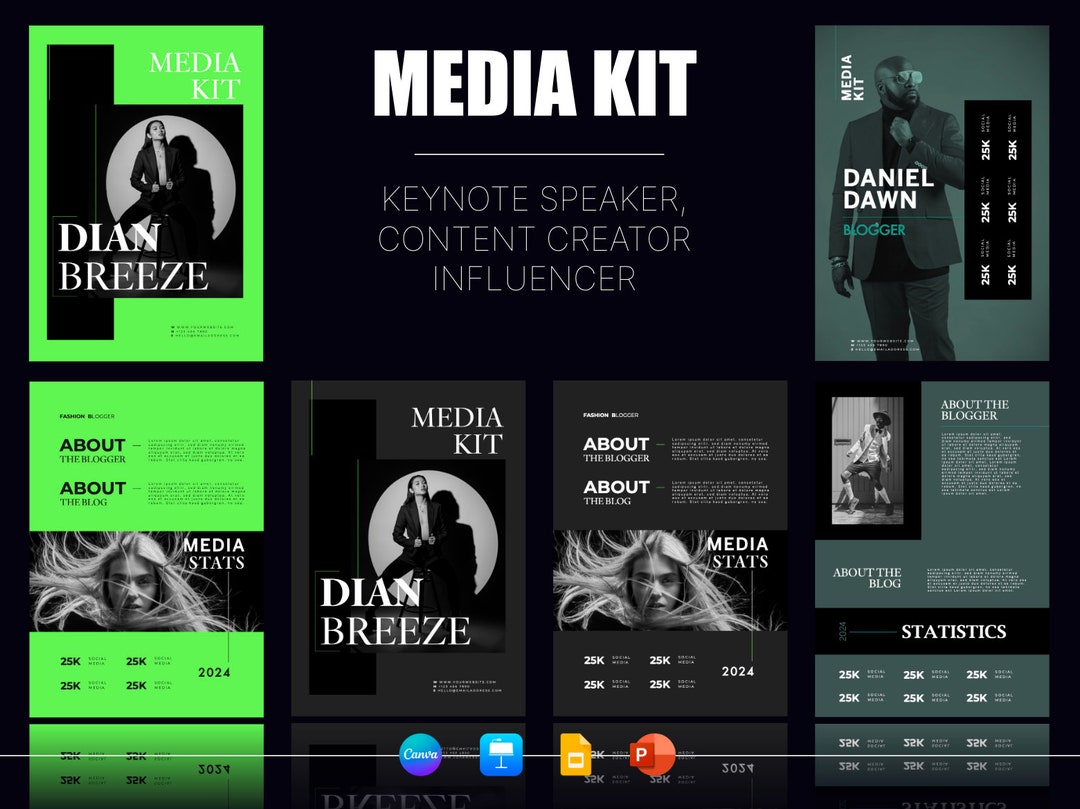 Editable Media Kit Template: 2 Pages for Influencer, Author, Coach ...