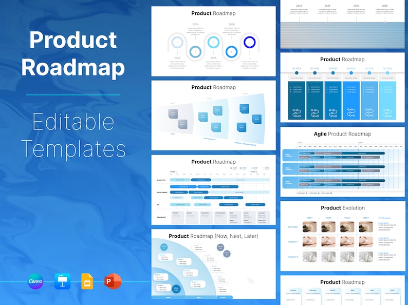 Product Roadmap Template: Editable Product Management Infographics for ...
