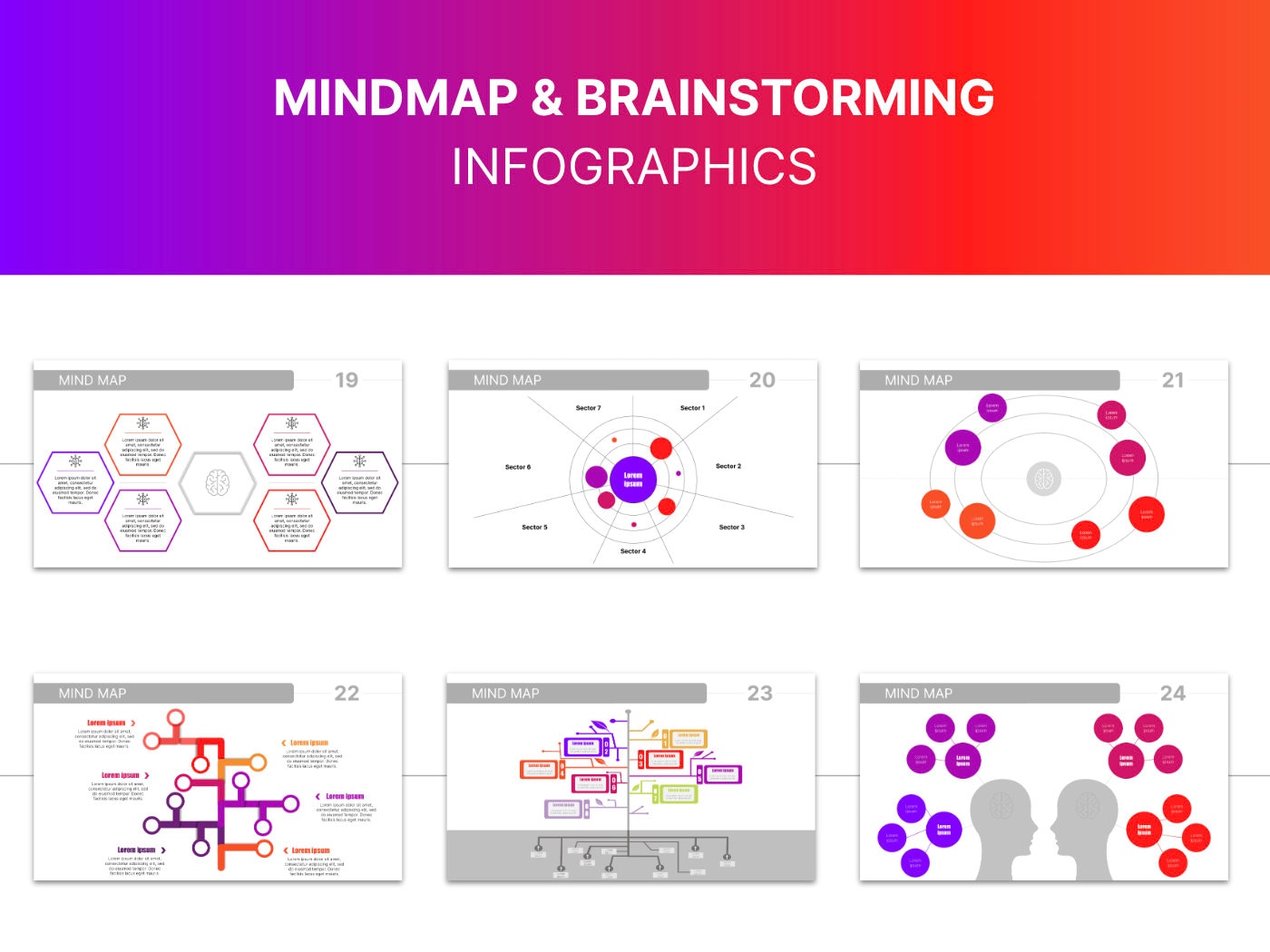 Mindmap and Brainstorming Templates: Editable Powerpoint, Google Slide ...