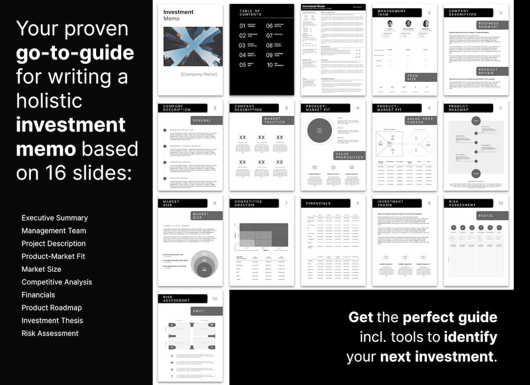 Investment Memo Template, Investment Analysis, Editable Research ...
