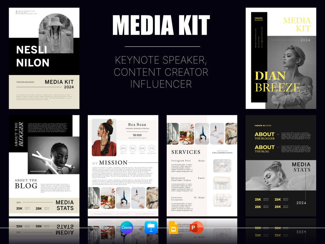 Media Kit Template, Keynote Speaker Cover, 2 Pager Influencer, Digital ...
