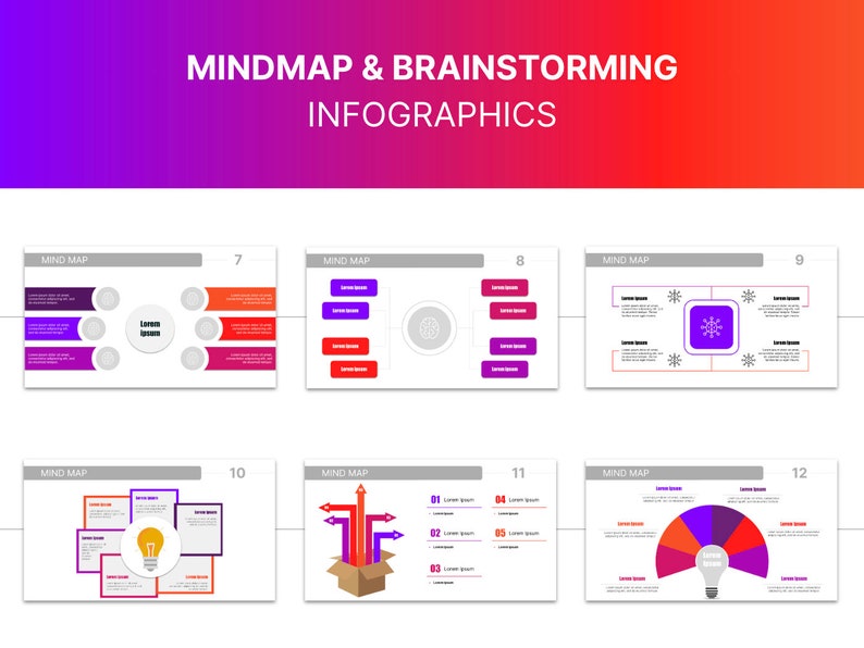 Mindmap and Brainstorming Templates: Editable Powerpoint, Google Slide ...