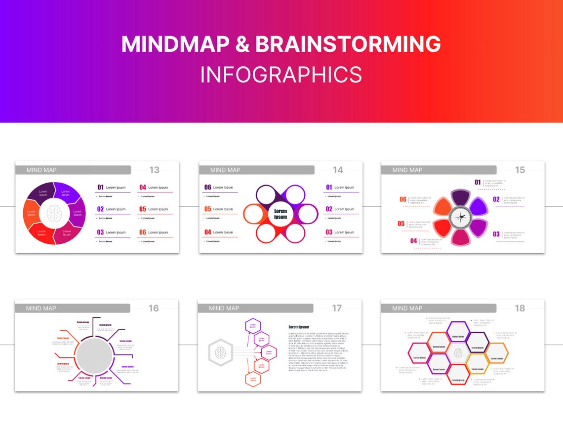 Mindmap and Brainstorming Templates: Editable Powerpoint, Google Slide ...