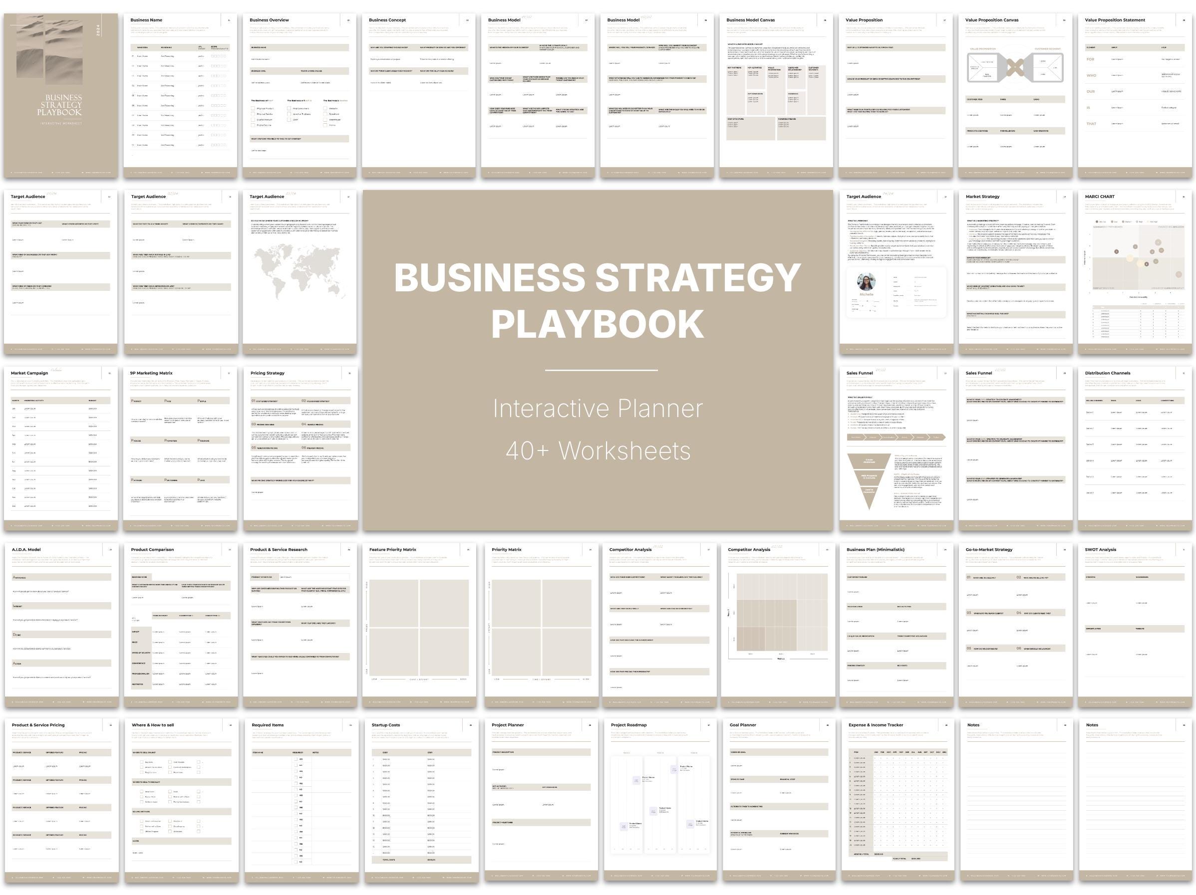 Interaktive Business Strategy Playbook, Business Planer, Startup Guide ...
